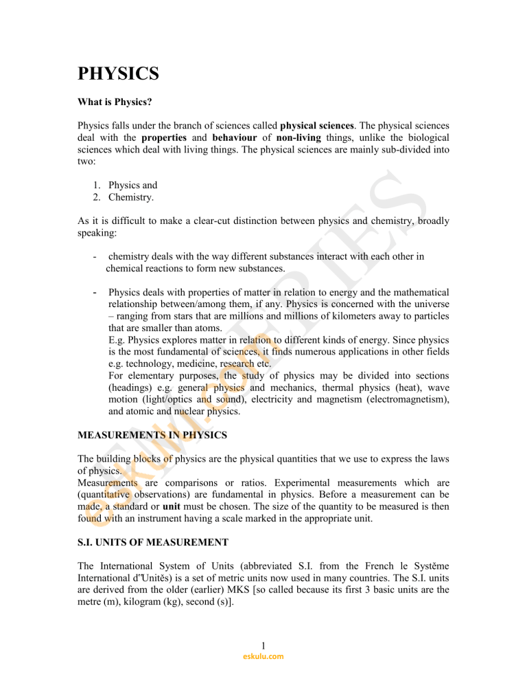 Physics Fundamentals: Measurements, Units, and Notation