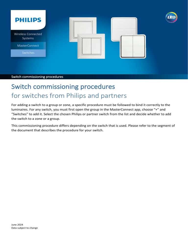 Philips MasterConnect Switch Commissioning Procedures