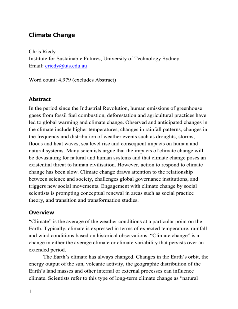 Climate Change: Causes, Impacts & Social Dimensions