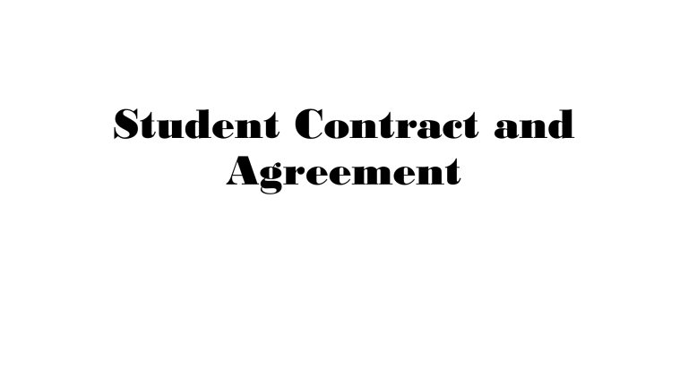 Student Contract Agreement: Classroom Expectations