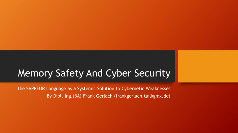 Memory Safety & Cybersecurity: SAPPEUR Language Solution for C/C++ Errors