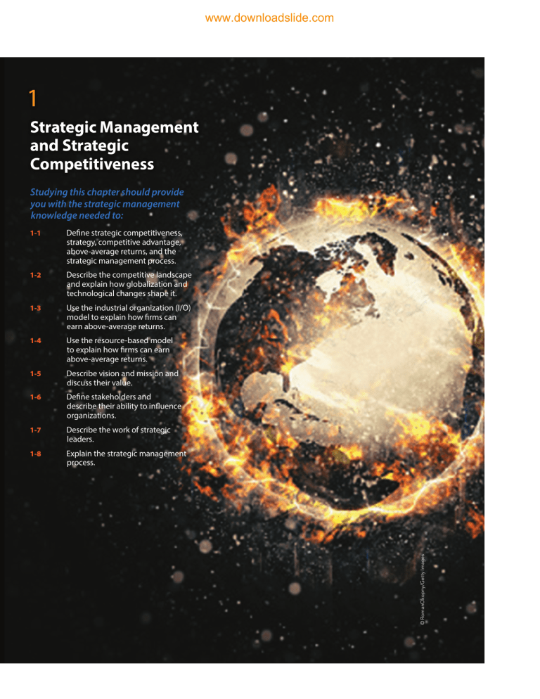 Strategic Management & Competitiveness: Chapter Overview