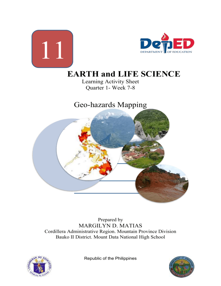 Geo-Hazards Mapping: Earth & Life Science Activity Sheet