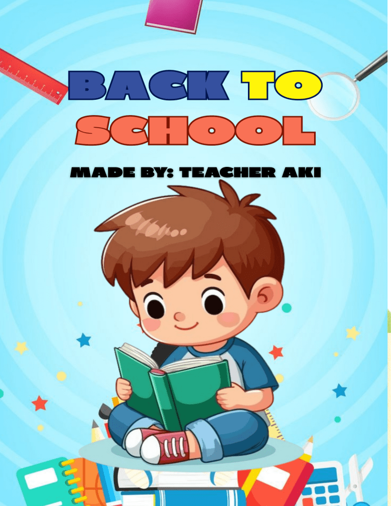 Back to School Cover Page for Elementary Education