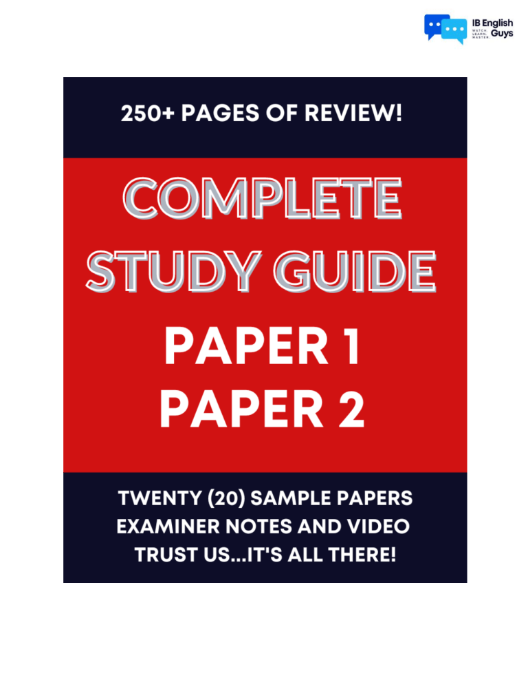 IB English Paper 1 & 2 Study Guide: Exam Prep & Sample Responses