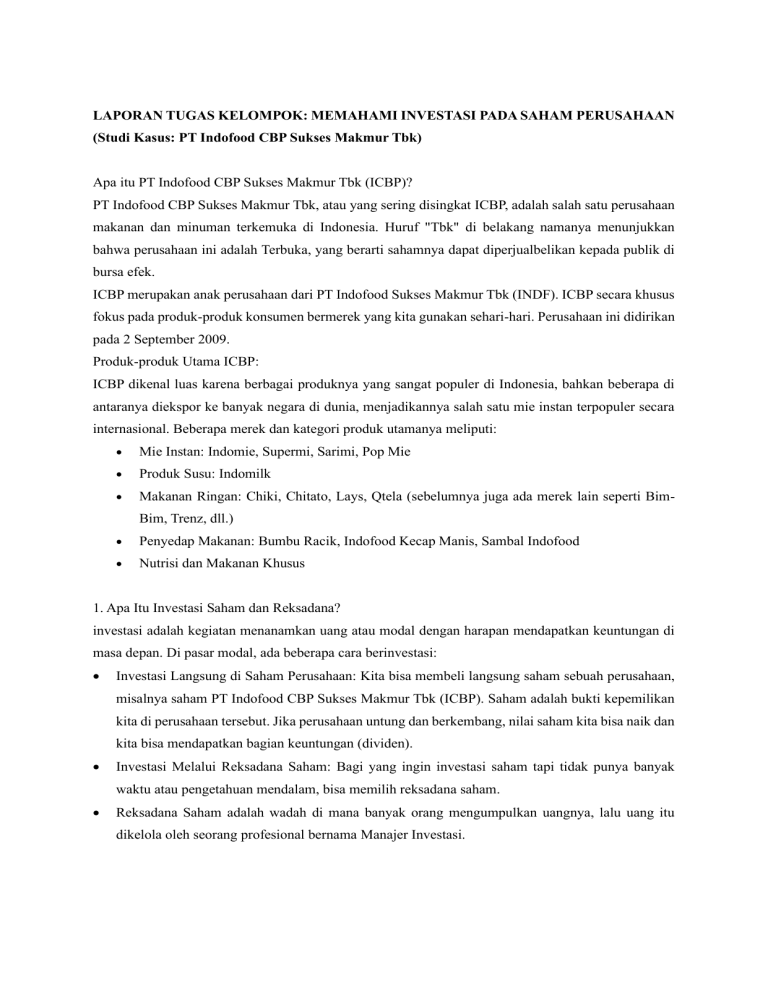 LAPORAN TUGAS KELOMPOK4Manajemen Investasi