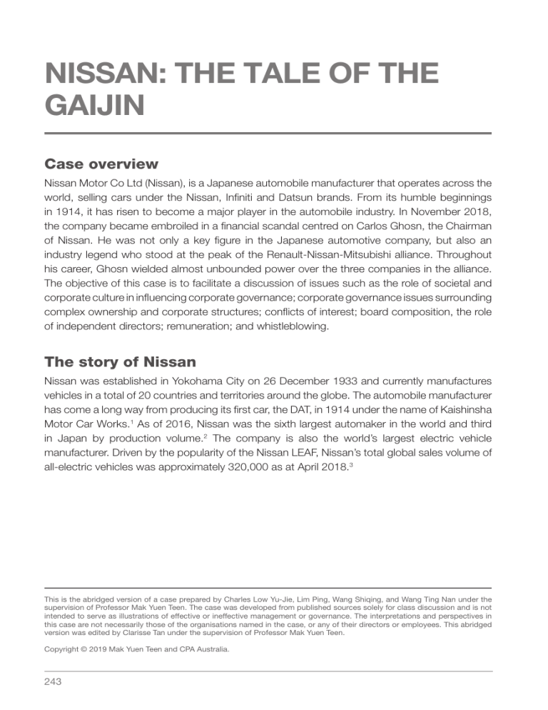 Nissan & Ghosn: A Corporate Governance Case Study