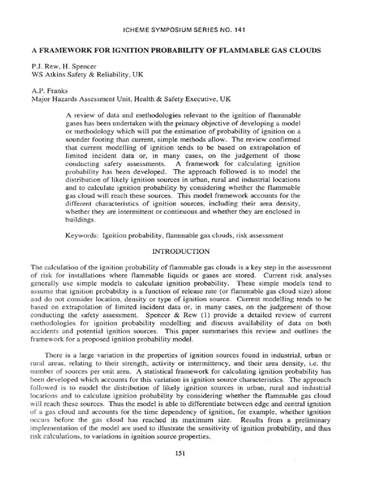 Ignition Probability of Flammable Gas Clouds Framework