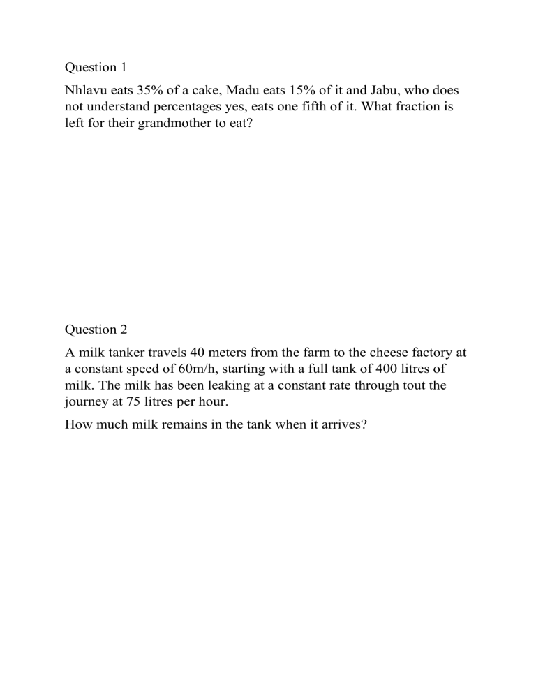 Math Questions and Solutions