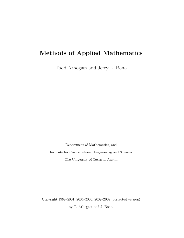 Methods of Applied Mathematics
