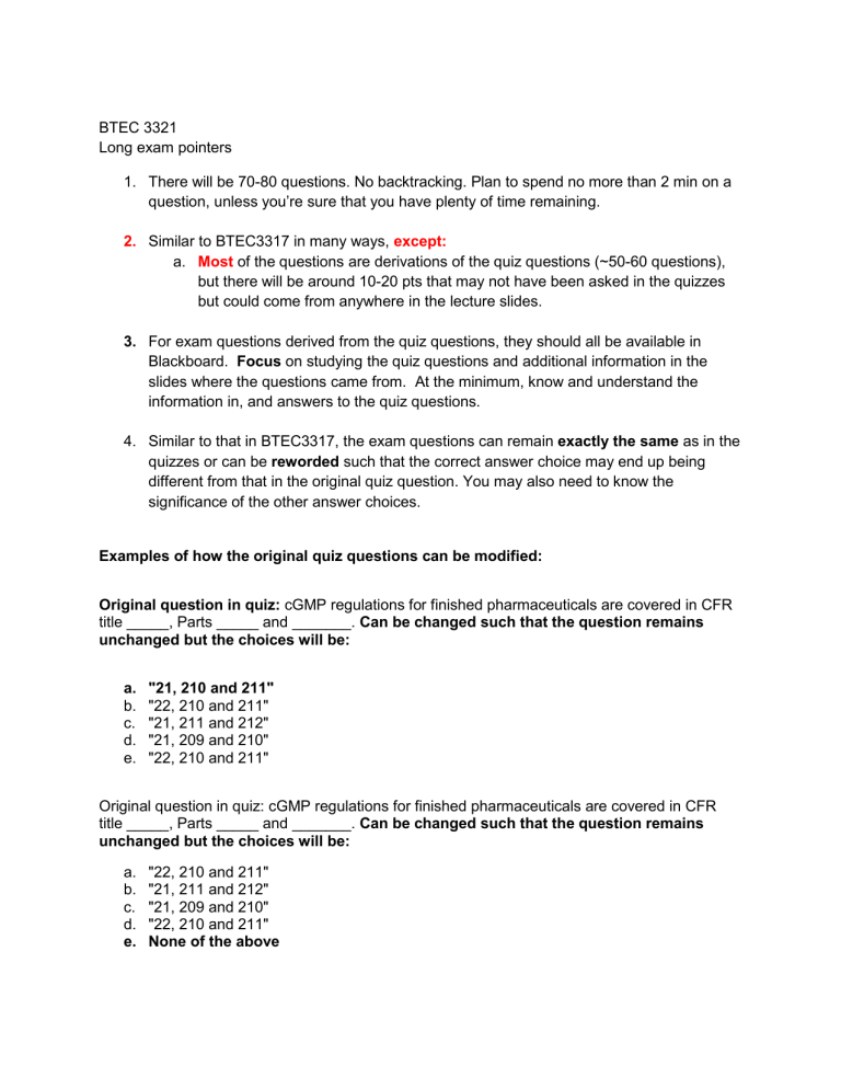 BTEC 3321 Exam Pointers: Study Guide & Question Types