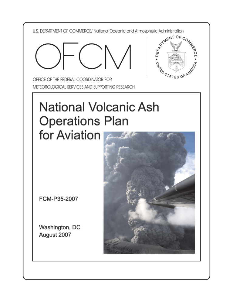 National Volcanic Ash Operations Plan For Aviation