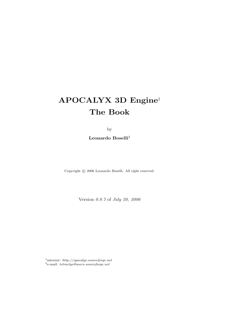 APOCALYX 3D Engine: The Book - Game Development & Graphics Guide