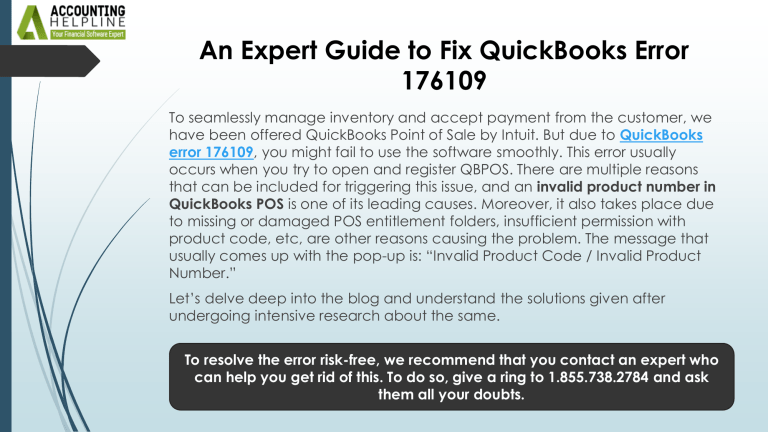 Fix QuickBooks Error 176109: Expert Guide & Solutions