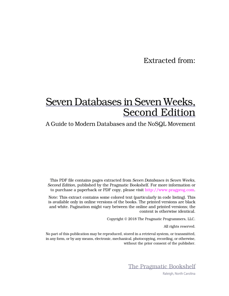 Seven Databases: Indexing, Aggregation, MapReduce