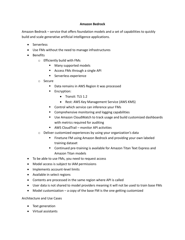 Amazon Bedrock: Generative AI Service Overview