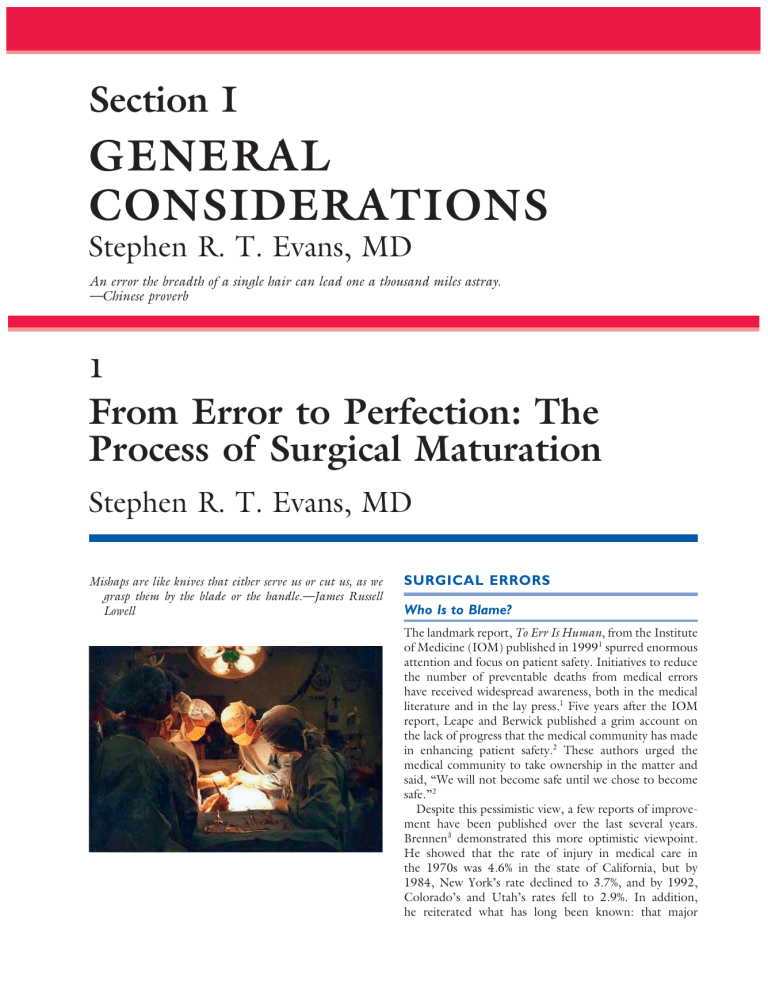Surgical Errors & Patient Safety: A Textbook Chapter