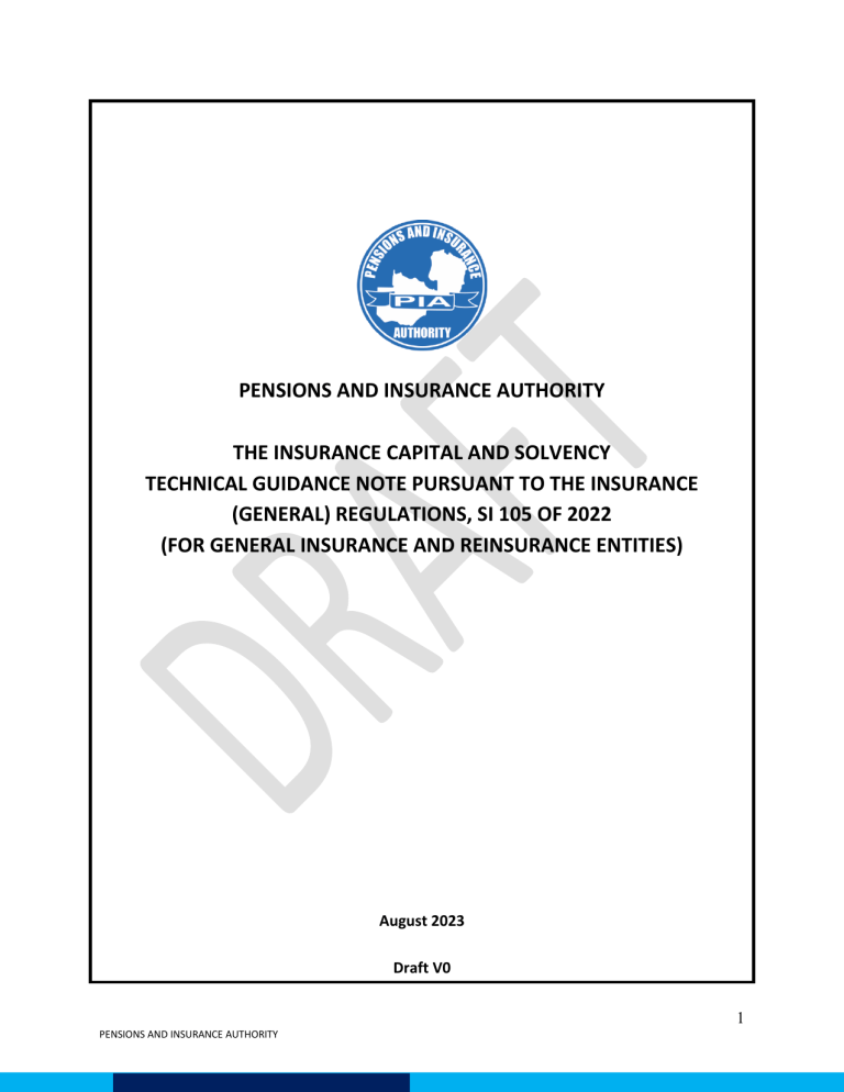 Insurance Capital & Solvency Technical Guidance Note