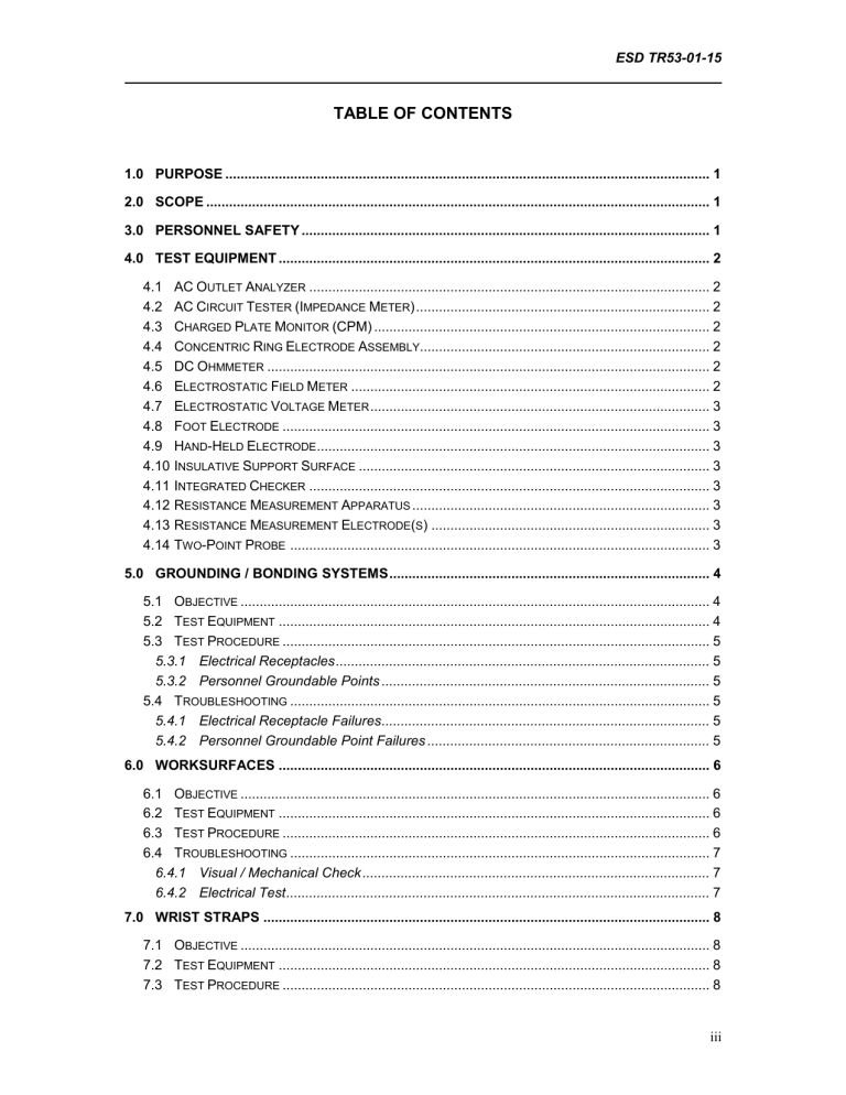ESD TR53-01-15: Electrostatic Discharge Control Test Procedures