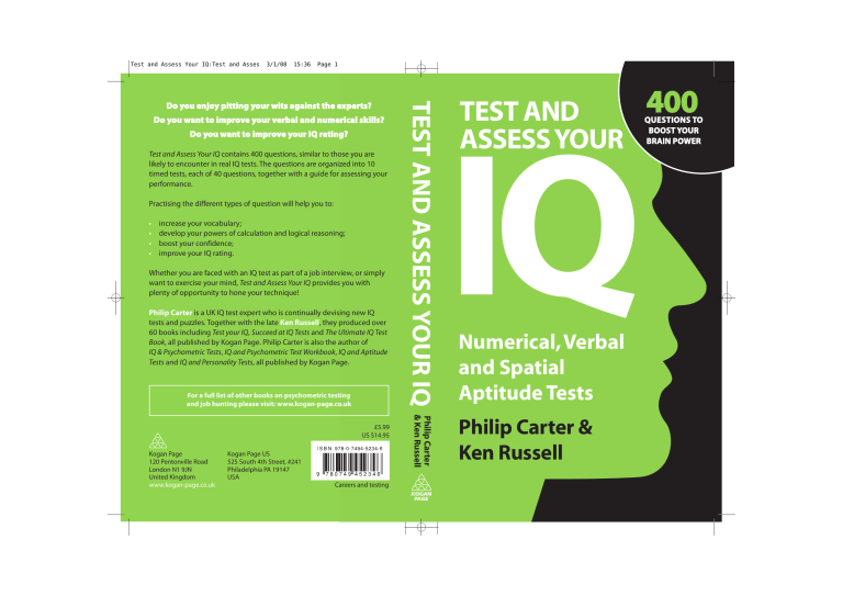 Test and Assess Your IQ: Numerical, Verbal & Spatial Aptitude Tests