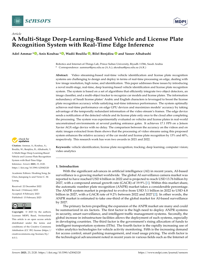 A Multi-Stage Deep-Learning-Based Vehicle and License Plate Recognition ...