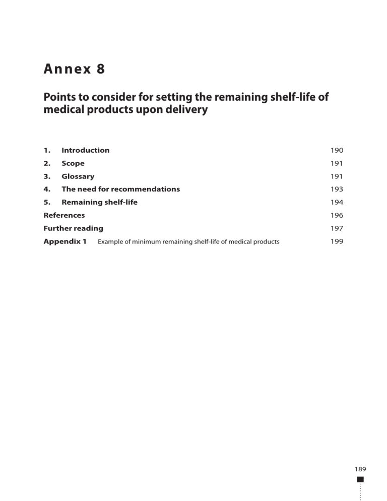 Medical Product Shelf-Life Guidelines: Delivery & Storage