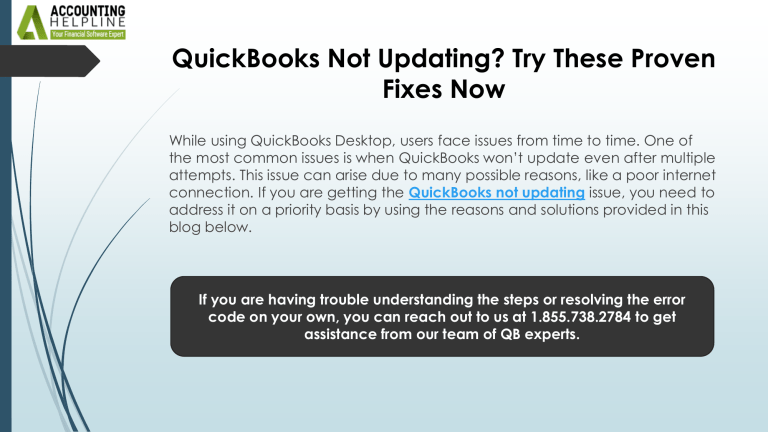 QuickBooks Not Updating? Proven Fixes & Solutions