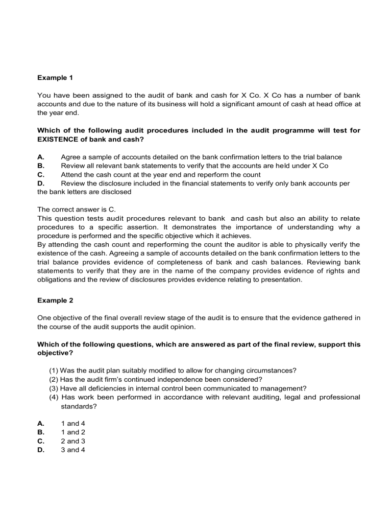 Audit Exam Questions & Solutions: Practice & Review