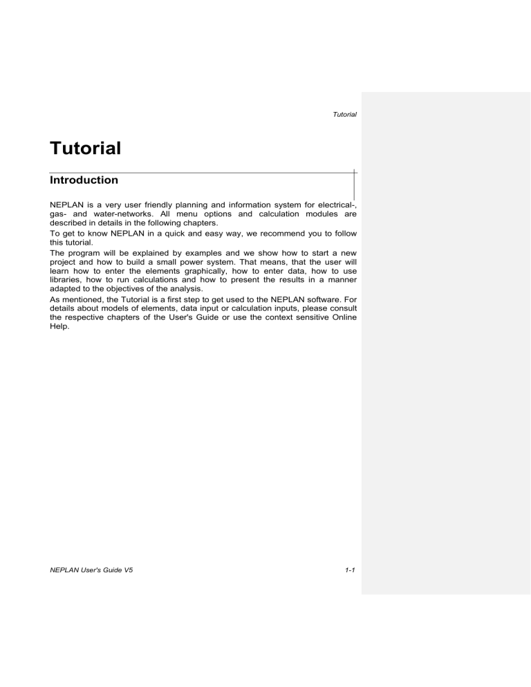 NEPLAN Tutorial: Electrical Network Planning Software Guide