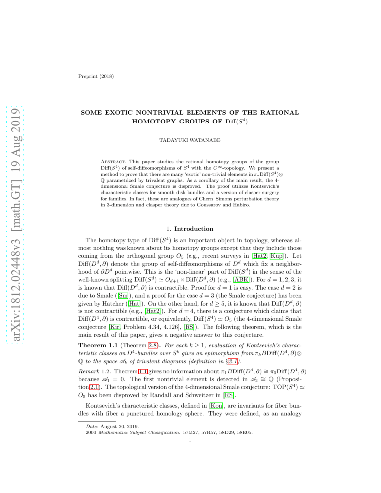 Diff(S^4) Homotopy Groups: Exotic Elements & Smale Conjecture