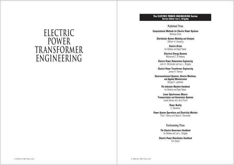 Electric Power Transformer Engineering Textbook