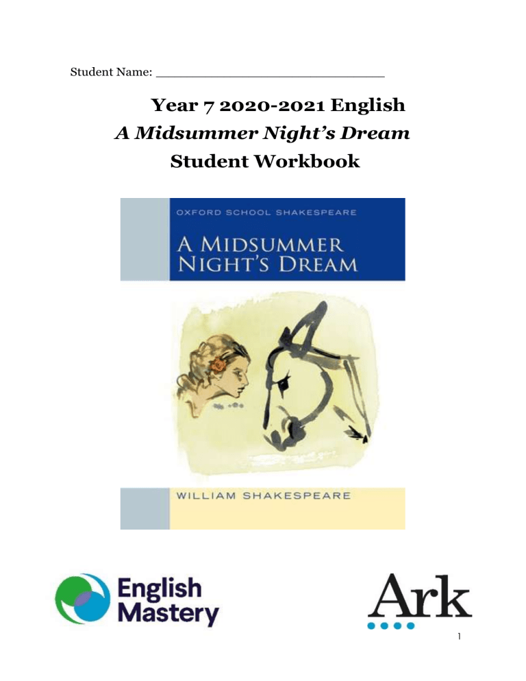 A Midsummer Nights Dream Workbook