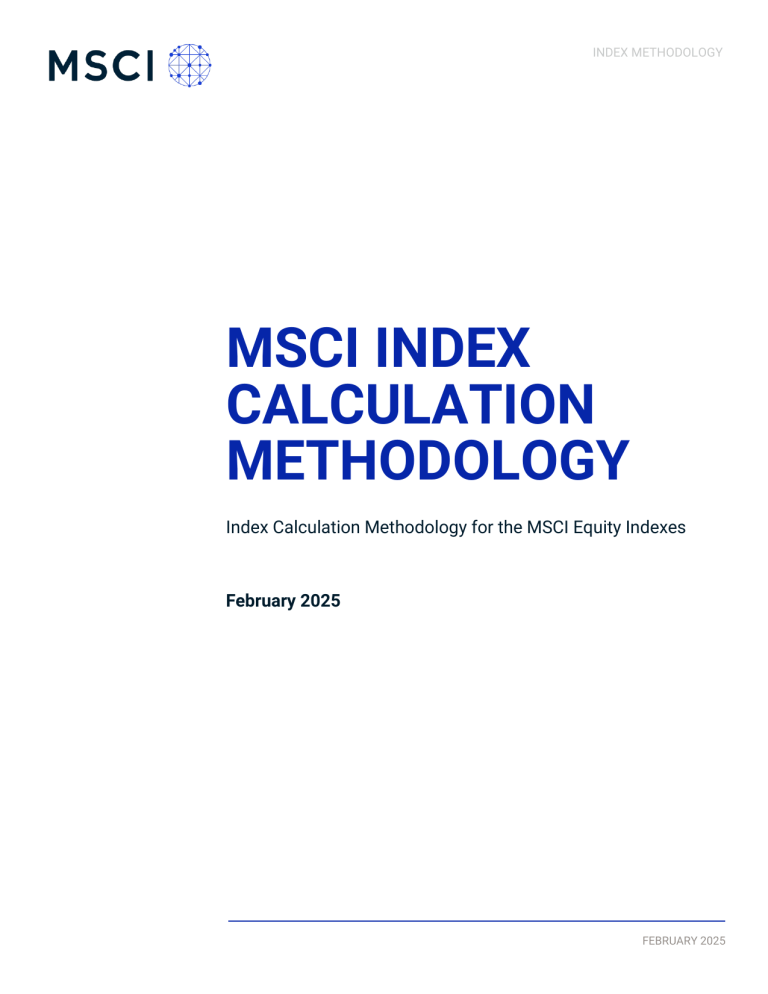 MSCI Index Calculation Methodology 20240812