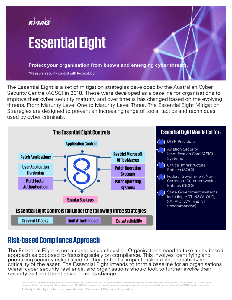 KPMG Essential Eight: Cybersecurity Mitigation Strategies