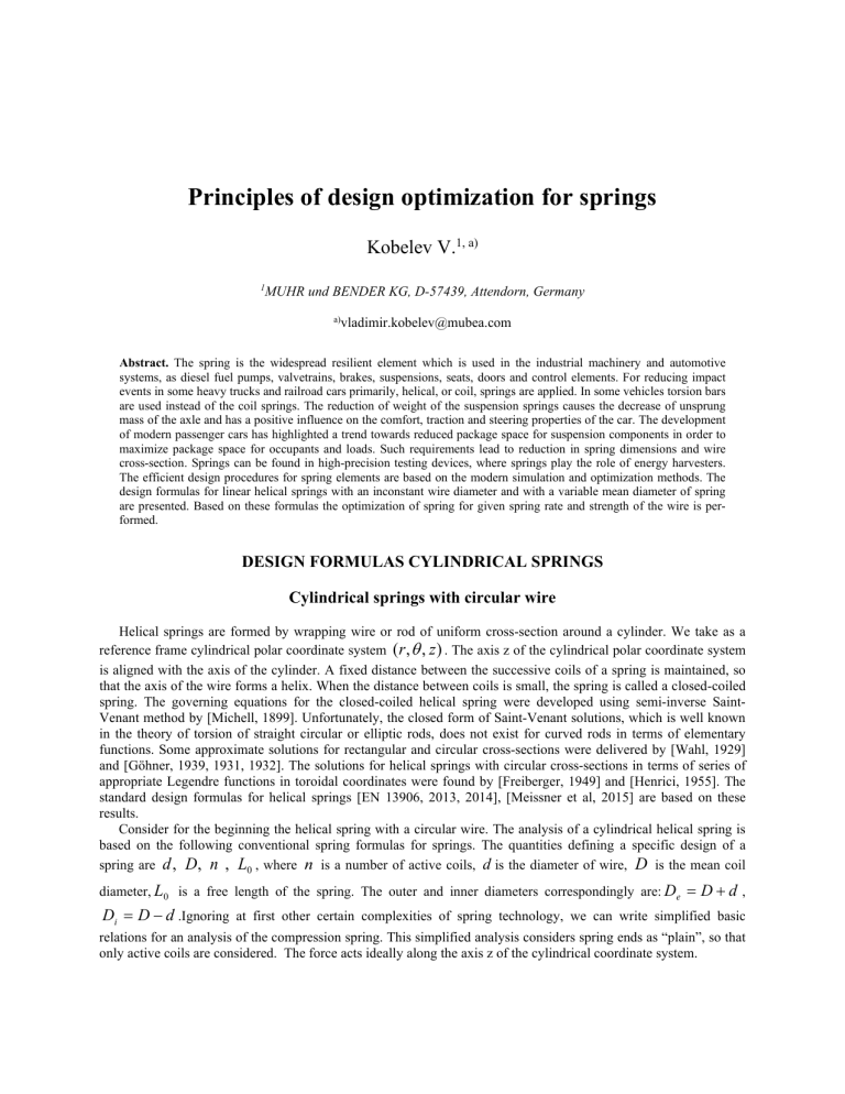 Spring Design Optimization: Principles & Formulas