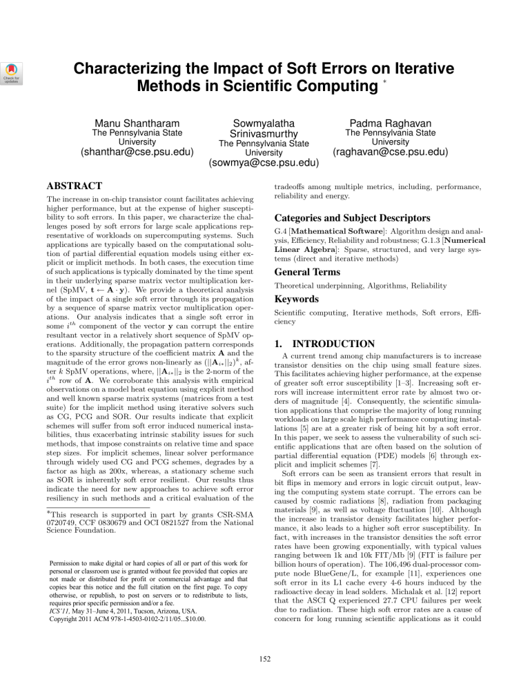 Soft Errors in Scientific Computing: Impact on Iterative Methods