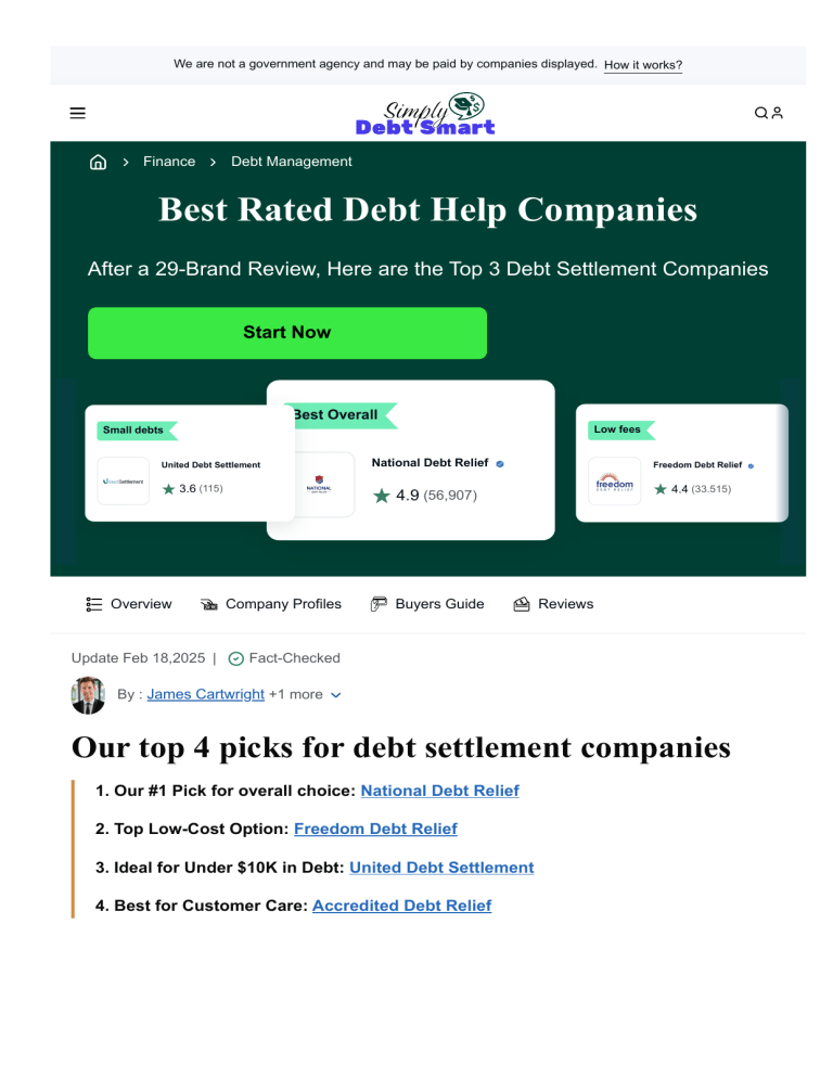 Debt Settlement Guide: Top Companies, Costs & Alternatives