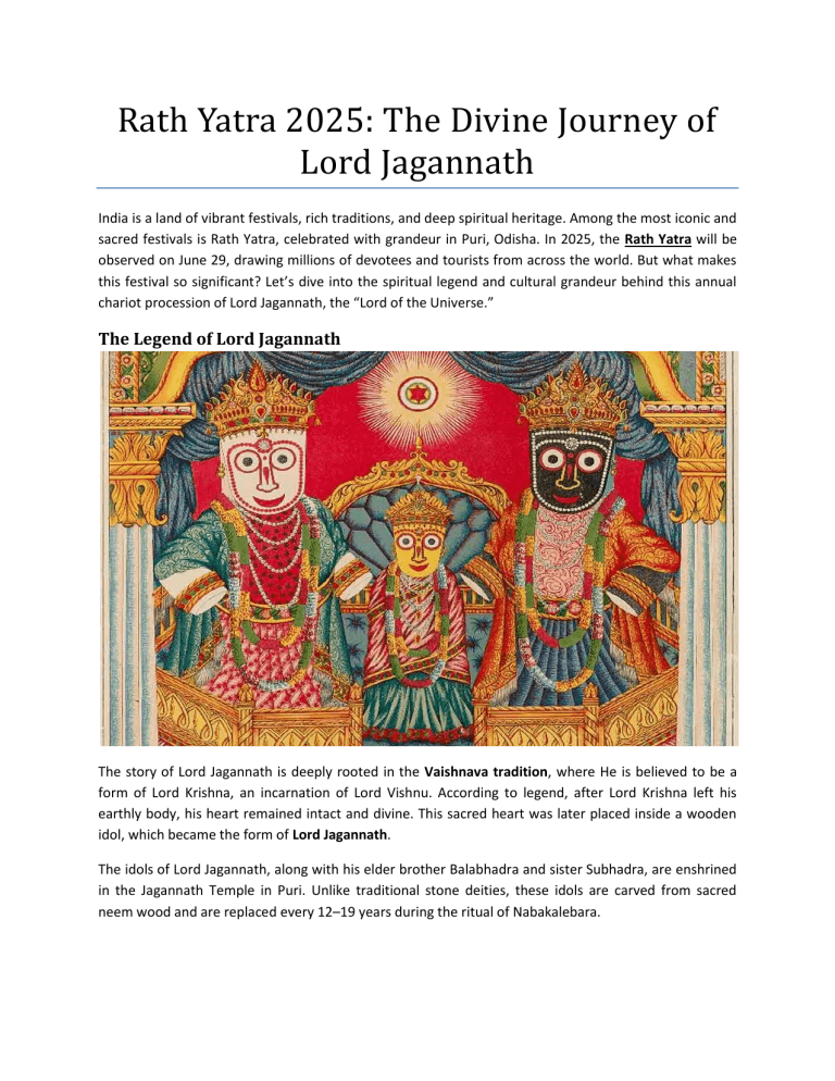 Rath Yatra 2025: Lord Jagannath's Divine Journey