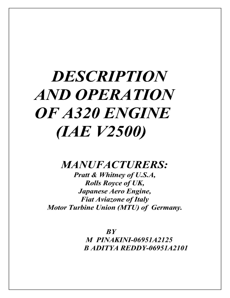 A320 Engine (IAE V2500) Description & Operation