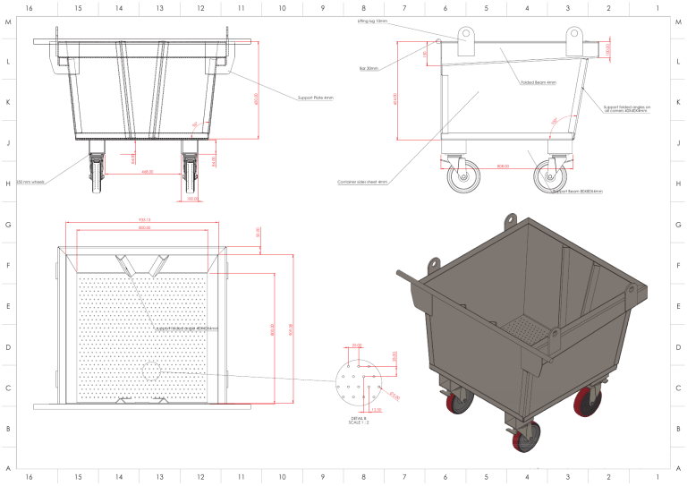 Container Technical Drawing: Dimensions & Specs