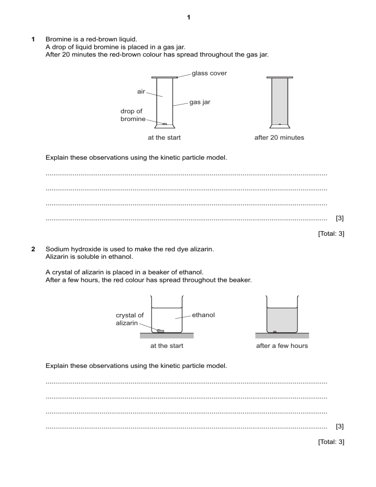 Kinetic Particle Model Worksheet: Chemistry Problems