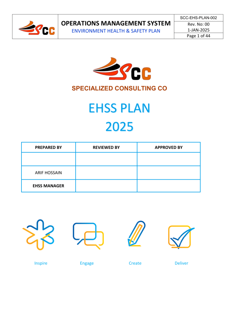 EHSS Plan 2025: Environment Health & Safety