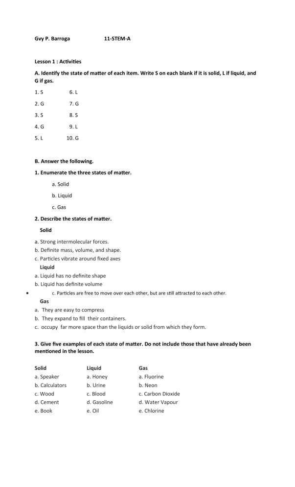 Chemistry Activities: States of Matter, Properties, & More