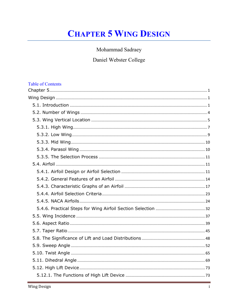 Wing Design: Aircraft Wing Parameters & Airfoil Selection
