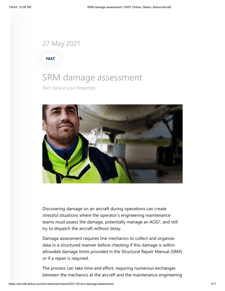 Airbus SRM Damage Assessment: Mobile App for Mechanics