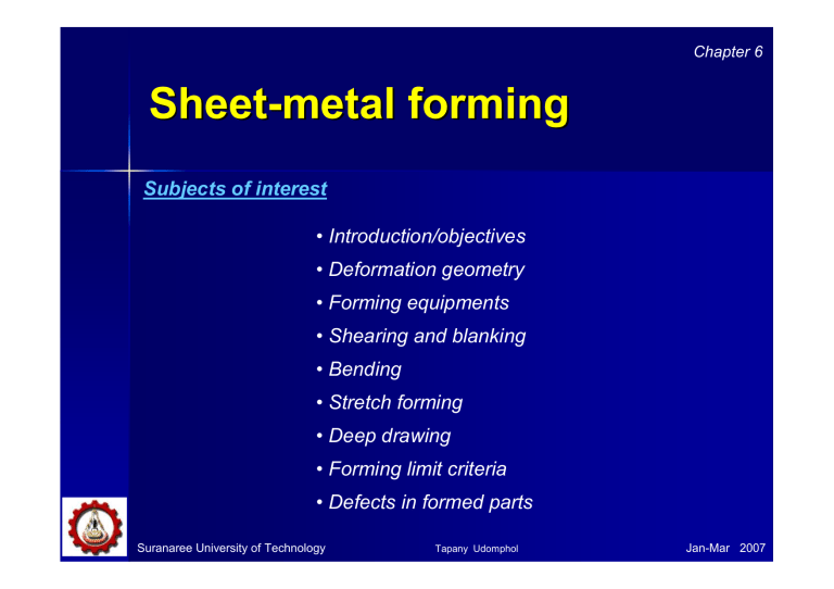Sheet Metal Forming Deformation Equipment And Manufacturing Processes