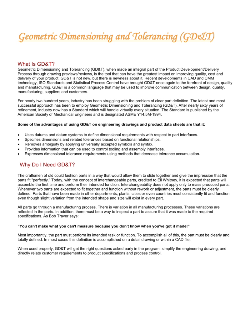 GD&T: Geometric Dimensioning & Tolerancing Guide