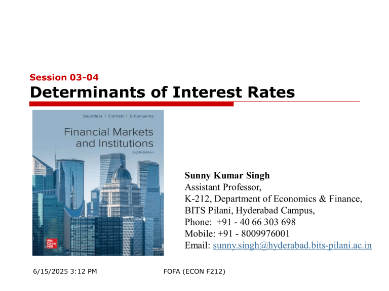 Determinants of Interest Rates Presentation