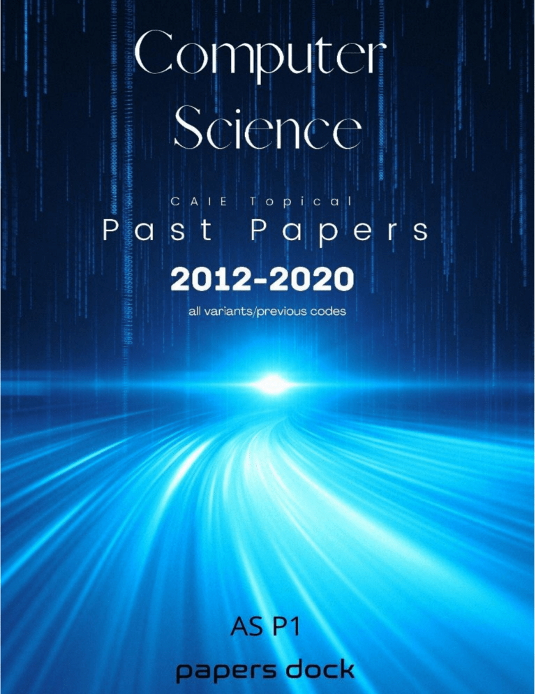 Computer Science CAIE Past Papers (2012-2020)