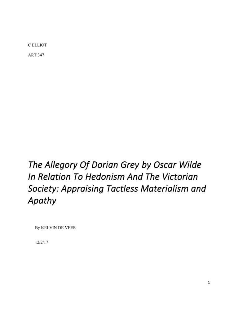 Dorian Gray: Hedonism & Victorian Society Analysis